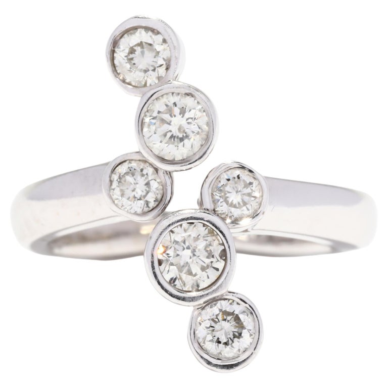 Vintage Diamond Vertical Ring, Diamond Long Ring, Linear Diamond Ring ...