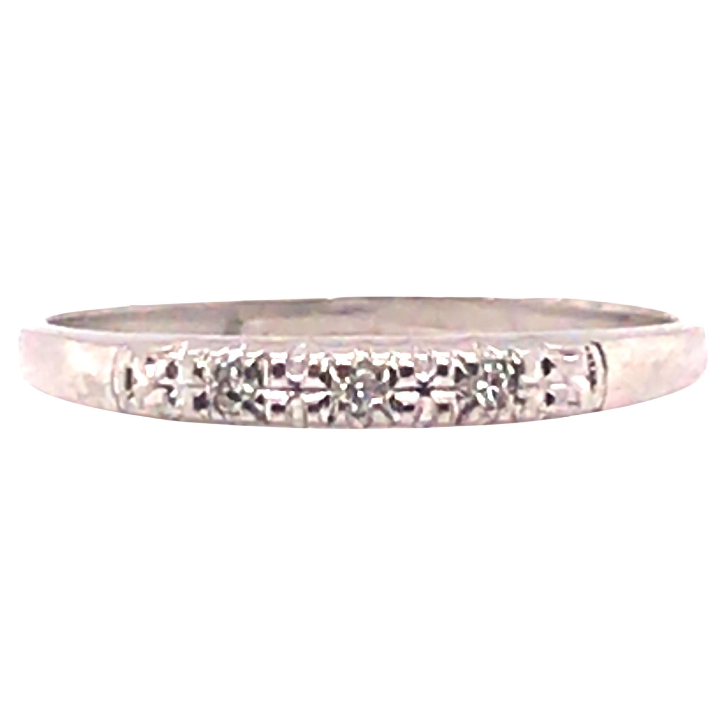 Diamond Wedding Band Genuine Antique Deco Dated 4-24-49 Platinum Ring ...
