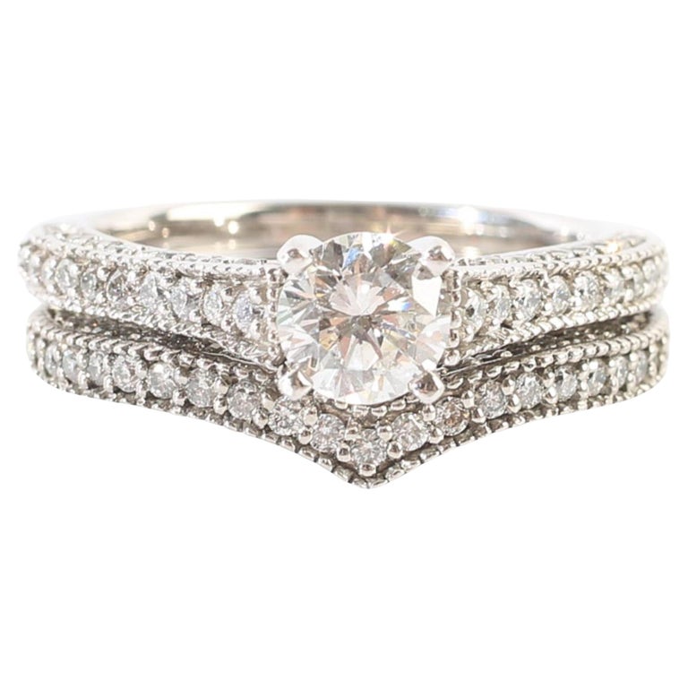 Customizable Vintage Natural Diamond Engagement Ring Set, Antique ...