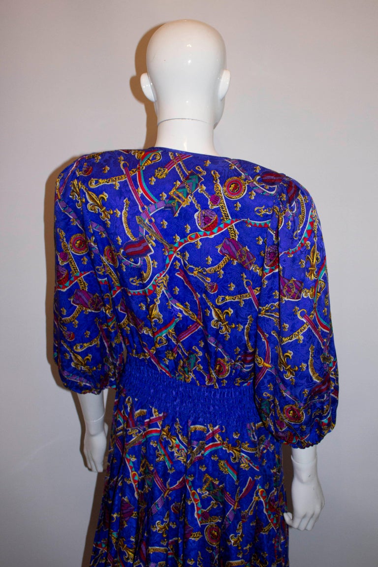 Vintage Diane Freis Silk Dress For Sale at 1stDibs