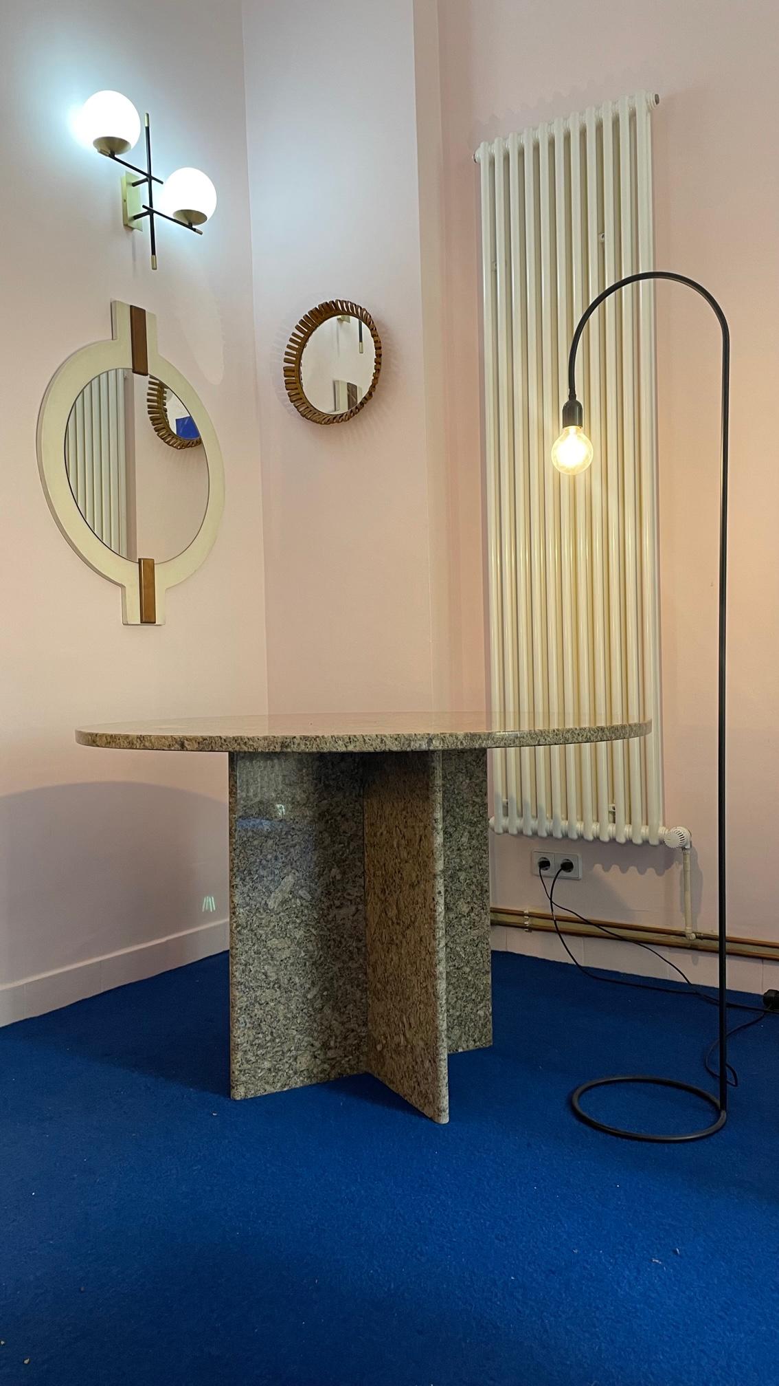 Vintage Dining Table in Travertine and Granite, 1970s For Sale at 1stDibs