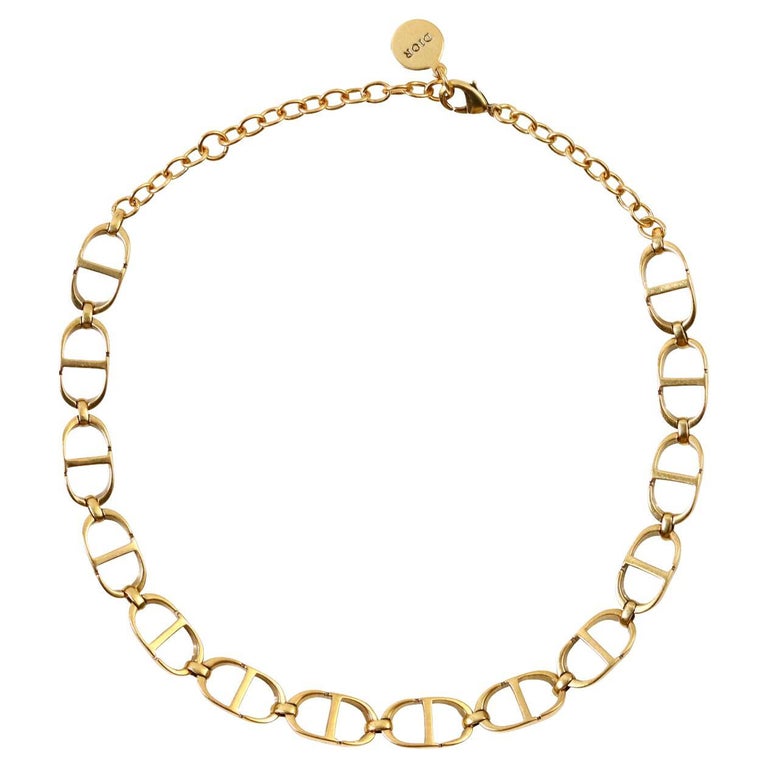 Vintage Dior Gold Tone CD Choker, circa 1990s For Sale at 1stDibs