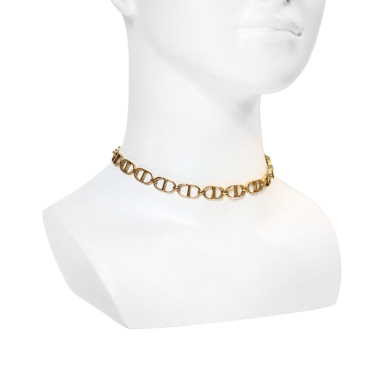 Vintage Dior Gold Tone CD Choker, circa 1990s For Sale at 1stDibs