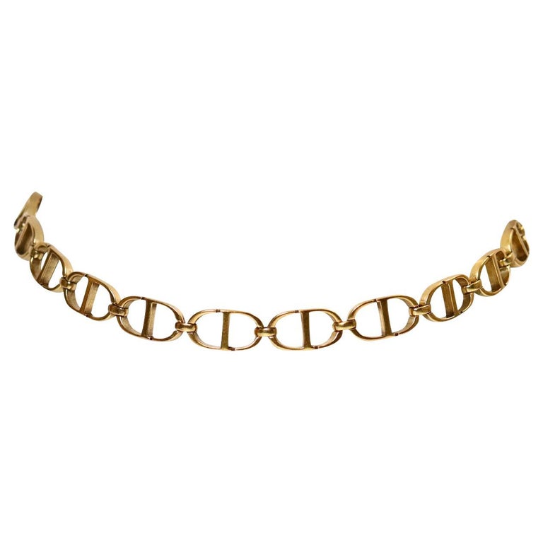 Vintage Dior Gold Tone CD Choker, circa 1990s For Sale at 1stDibs