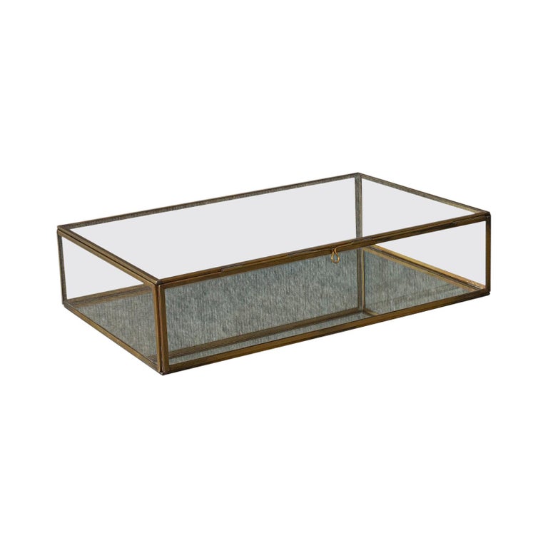 Vintage Display Box, English, Brass, Glass, Collectible Showcase, circa ...
