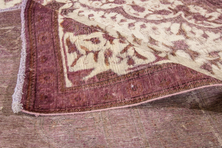 Vintage Distressed Overdyed Rug For Sale at 1stDibs
