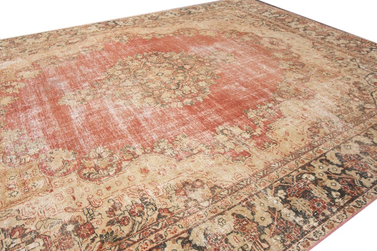 Vintage Distressed Red Persian Wool Rug For Sale at 1stDibs ...