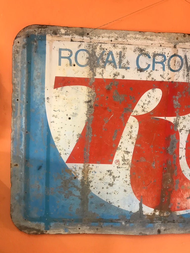 Vintage Distressed Royal Crown Cola Sign For Sale at 1stDibs