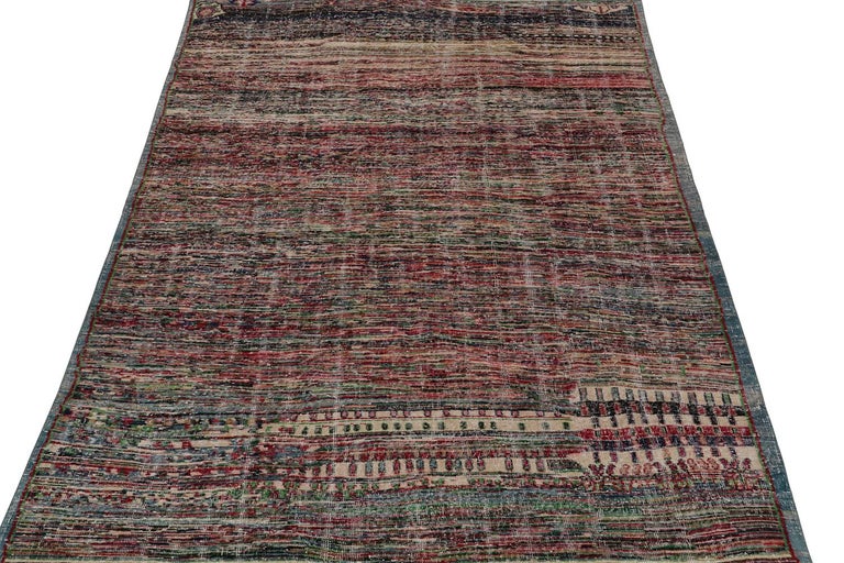 Vintage Distressed Zeki Muren Rug in Polychromatic Patterns, by Rug and ...