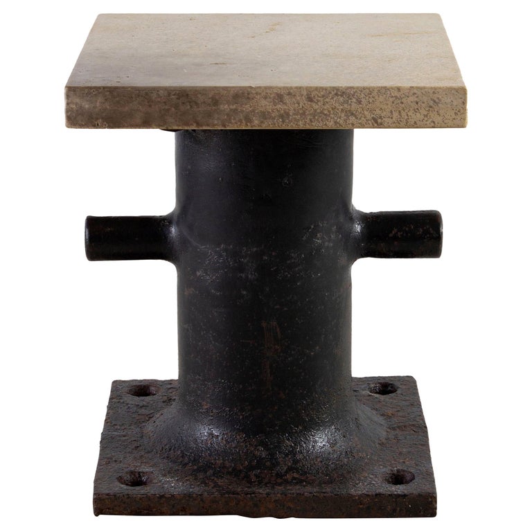 Vintage Dock Bollard with Limestone Top circa 1900, Wilmington NE at ...