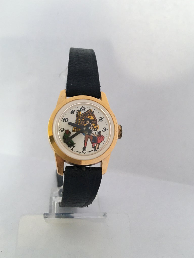 Vintage Dog Automation Swiss Mechanical Watch For Sale at 1stDibs