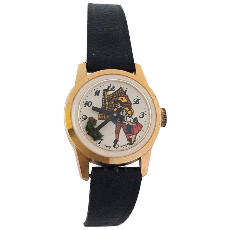 Vintage Dog Automation Swiss Mechanical Watch For Sale at 1stDibs