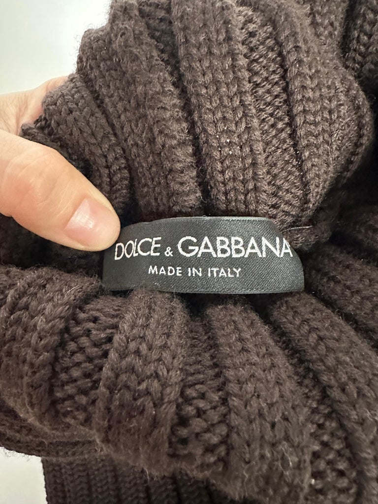 Vintage Dolce and Gabbana brown wool vest sweater turtleneck top-runway ...