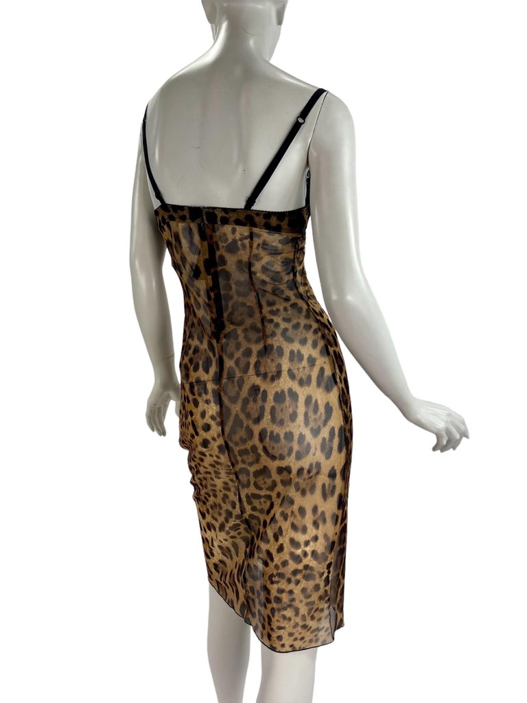 Vintage Dolce and Gabbana Leopard Print Chemise Dress *New with tags ...