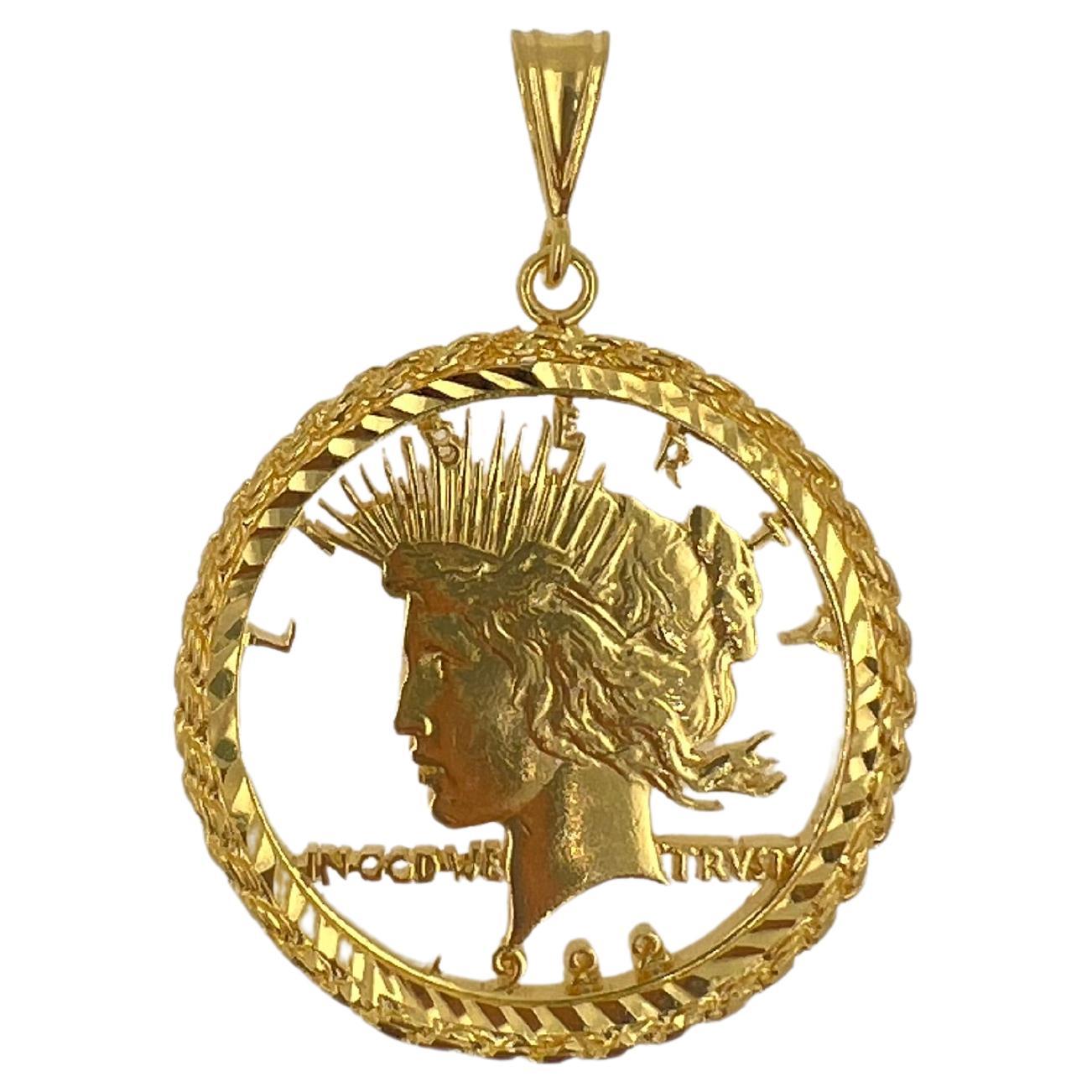 Early Victorian 1851 US Gold Dollar Coin Diamond Vineyard Pendant at ...