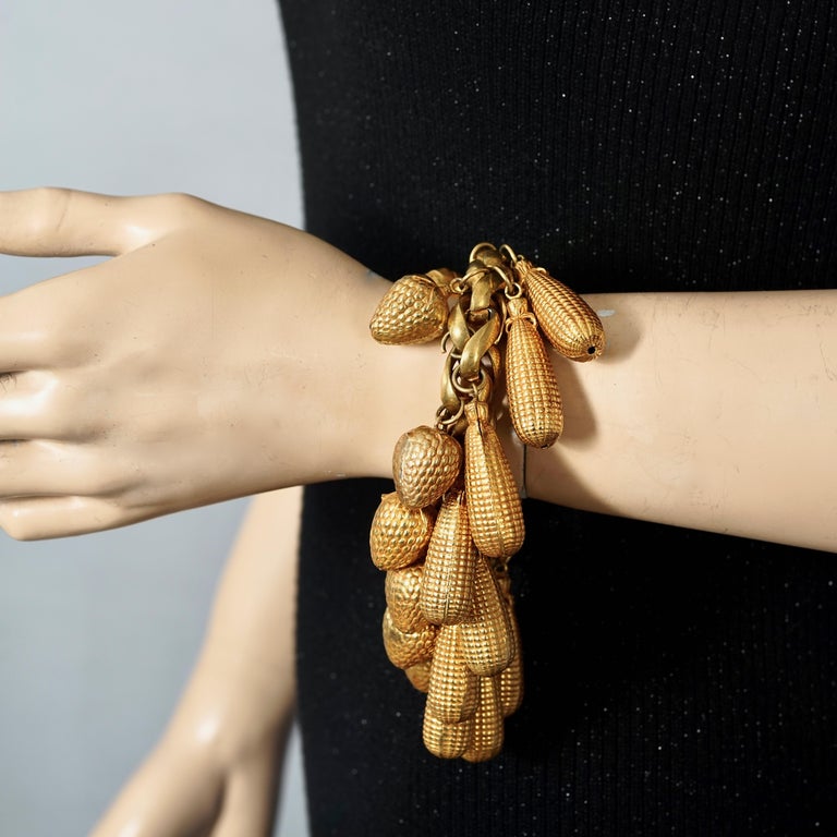 Vintage DOMINIQUE AURIENTIS Acorn and Corn Charm Bracelet For Sale at ...