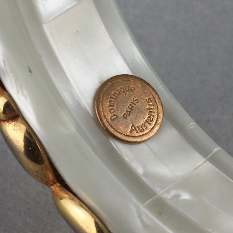 Vintage DOMINIQUE AURIENTIS Gilt Swirl Mother of Pearl Resin Bangle ...