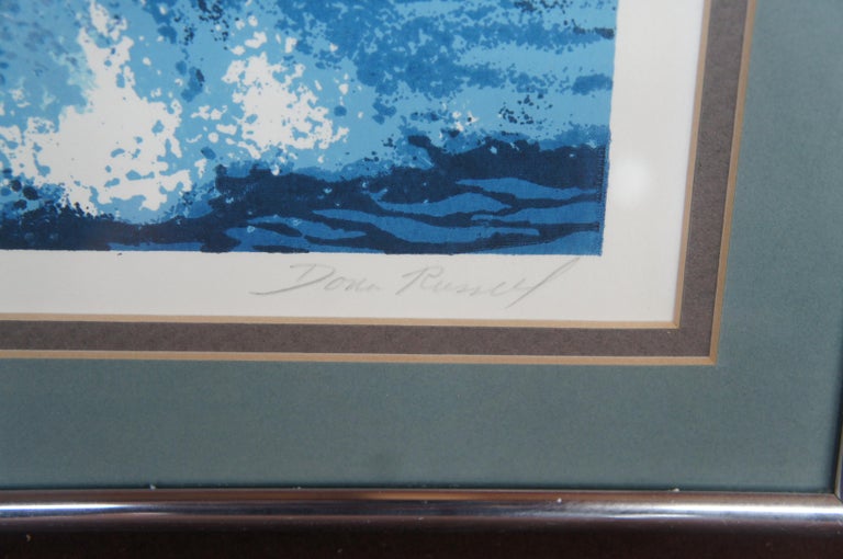 Vintage Don Russell Breaker Nautical Martime Ocean Wave Lithograph ...