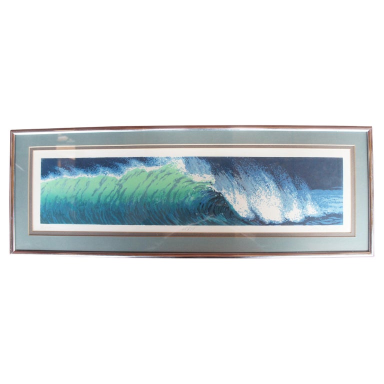 Vintage Don Russell Breaker Nautical Martime Ocean Wave Lithograph ...