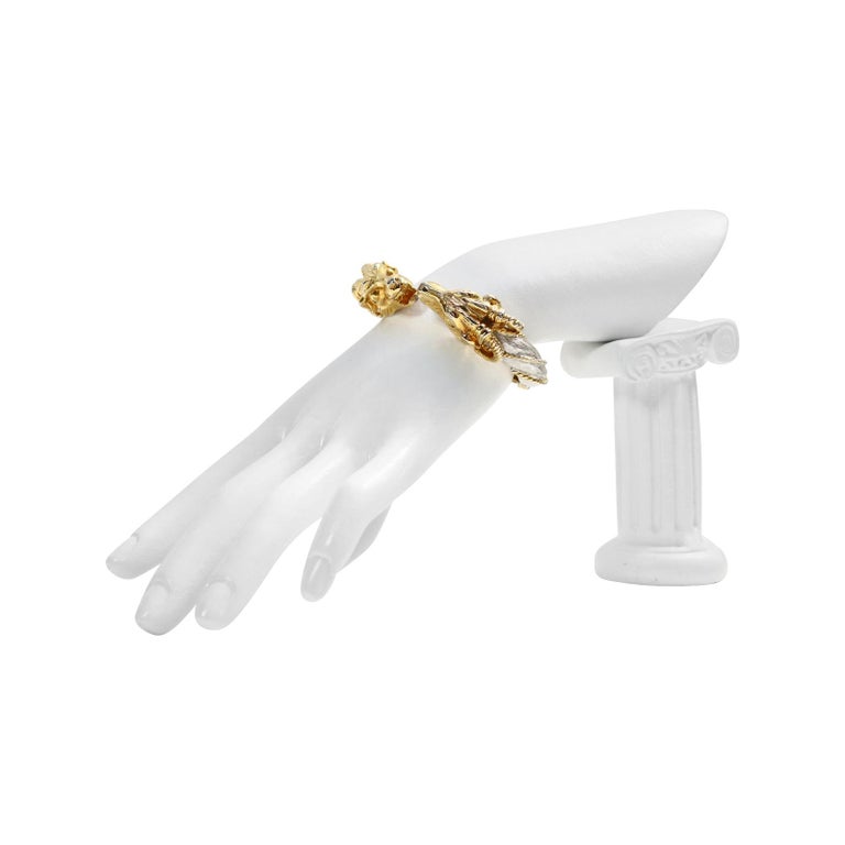 Vintage Donald Stannard Rams Head Bracelet in Silver and Gold Circa ...