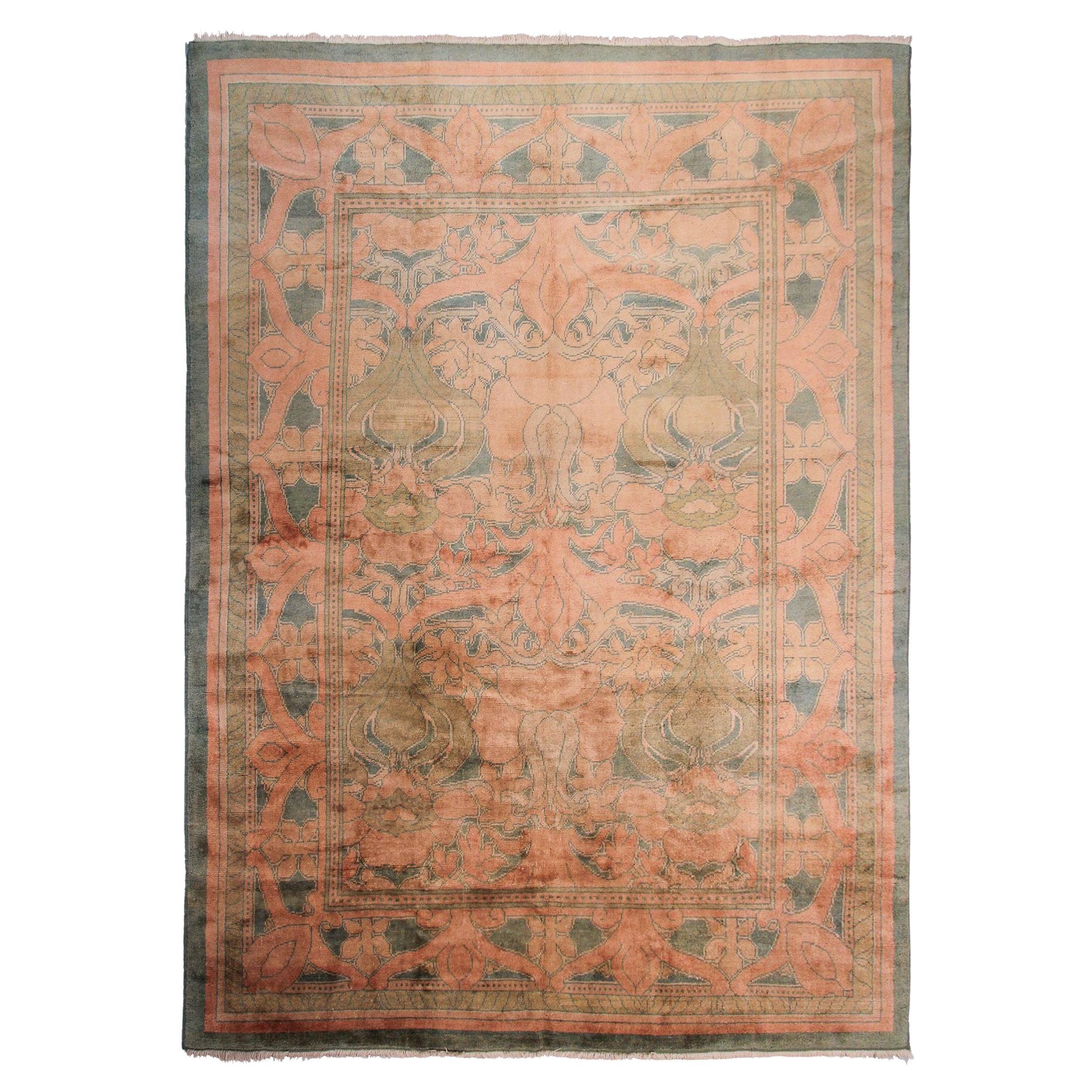 Oversized Antique Donegal Rug Arts and Crafts Rug European Art Nouveau ...