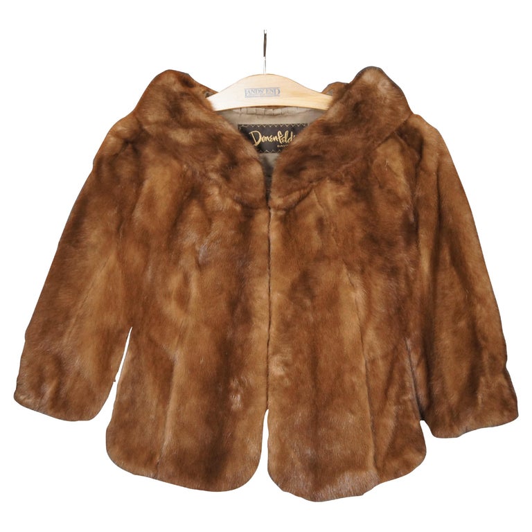 Vintage Donenfelds Brown Mink Fur Coat Womans Jacket Wrap Cape Shawl ...