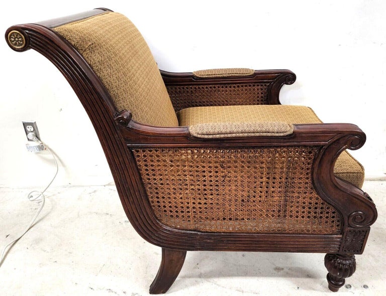 Vintage Double Caned Lounge Chair by Schnadig For Sale at 1stDibs