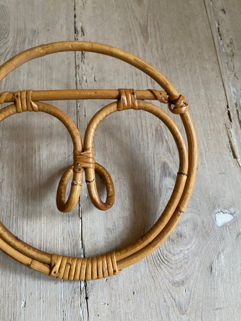 Vintage Double Circle Bamboo Coat Hanger, Italy, 1960s For Sale at 1stDibs