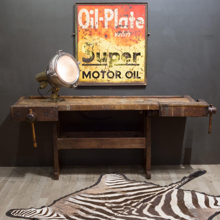 Vintage Double Sided Metal Motor Oil Sign c.1930 For Sale at 1stDibs