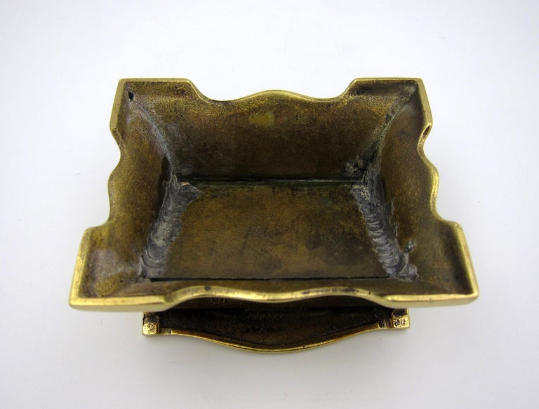 Vintage Double Stamp Box in Solid Brass with Hinged Lid at 1stDibs ...