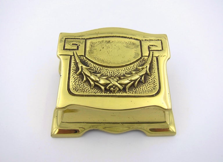 Vintage Double Stamp Box in Solid Brass with Hinged Lid at 1stDibs ...