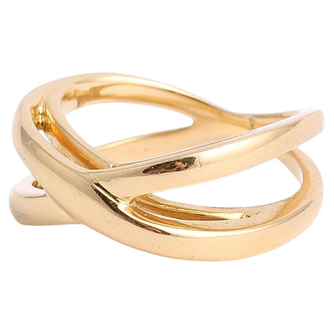 Vintage Swirl 18k Gold Ring For Sale at 1stDibs