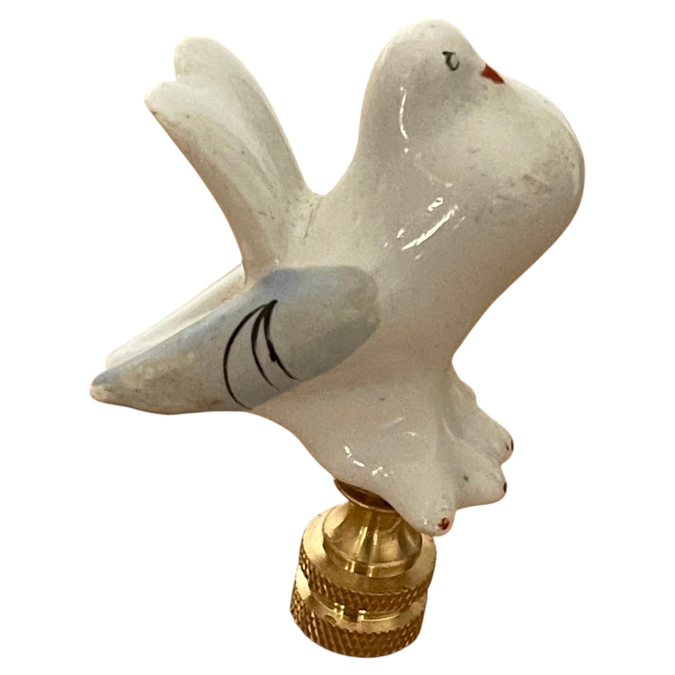 Vintage Dove Porcelain Figurine Lamp Finial For Sale at 1stDibs
