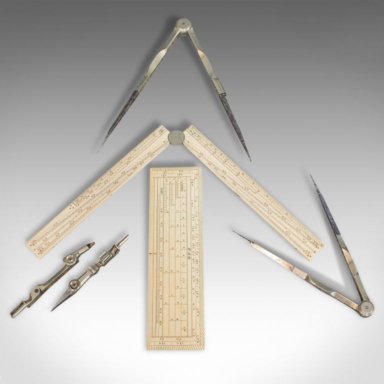 Vintage Drawing Instrument Set, English, Drafting Compass Compendium ...