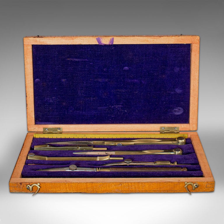 Vintage Drawing Set, English, Draughtsman, Cartographer, Instrument ...