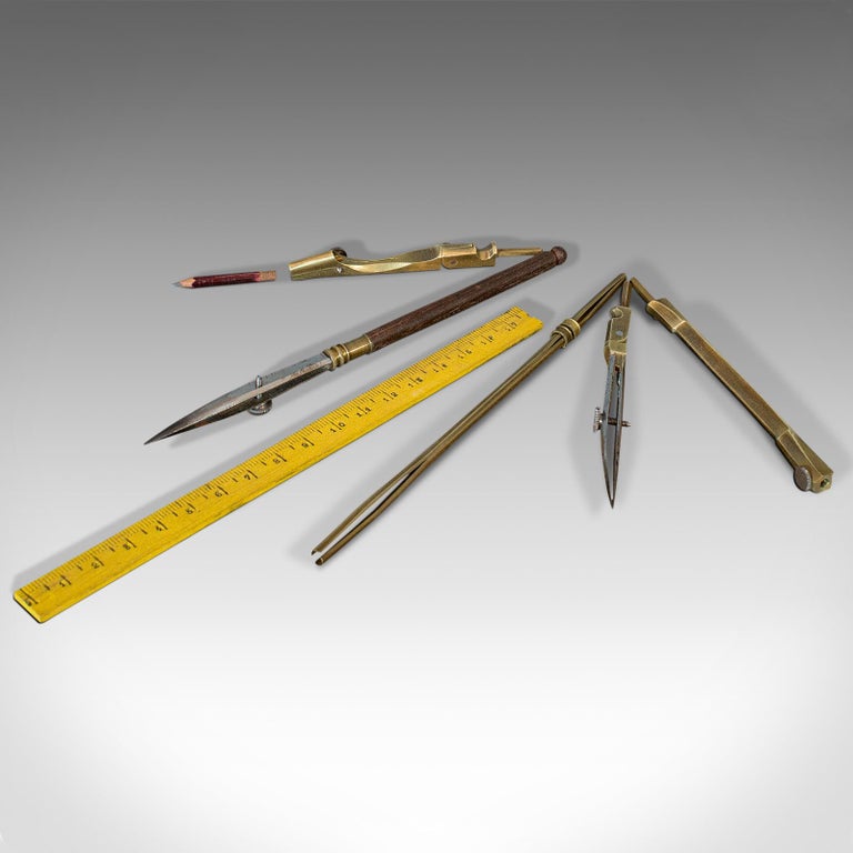 Vintage Drawing Set, English, Draughtsman, Cartographer, Instrument ...