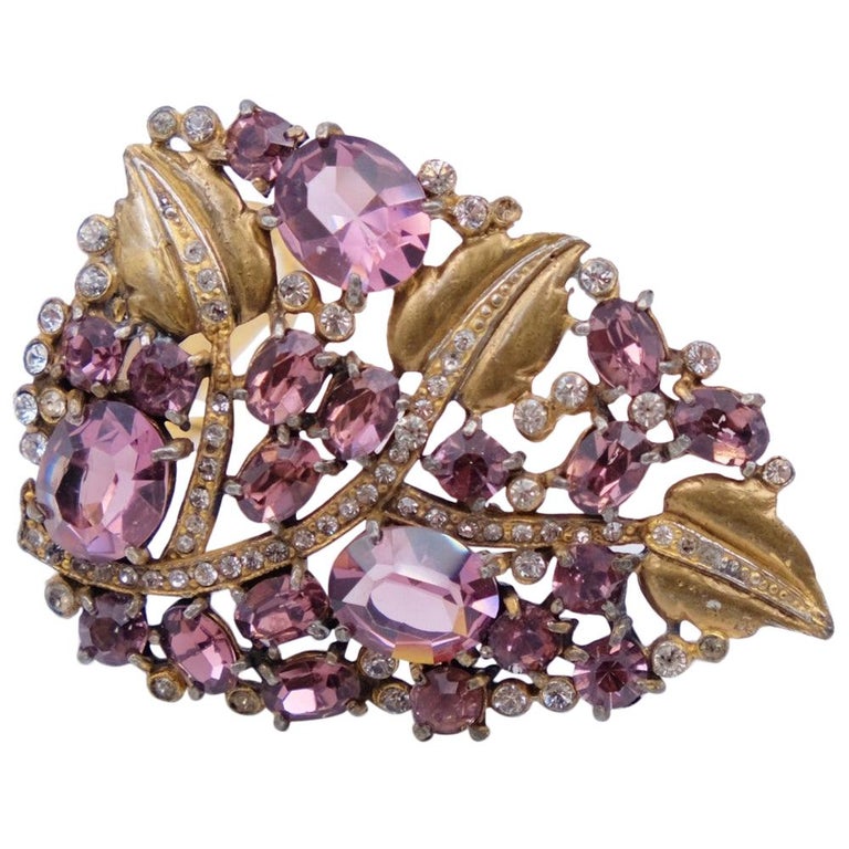 Vintage Dress Clip Brooch 1940s For Sale at 1stDibs