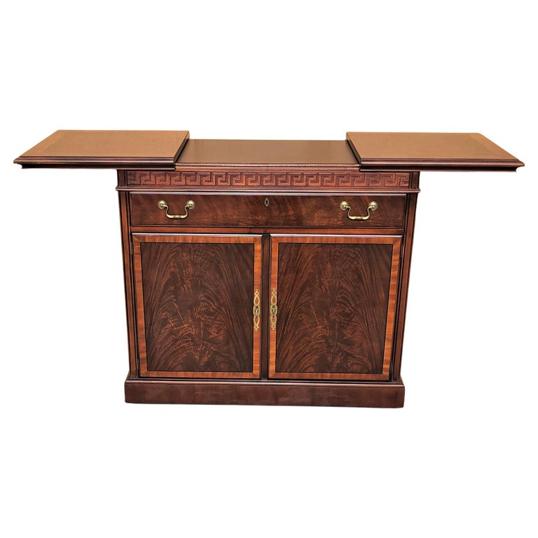 Vintage Drexel Slide Top Rolling Sideboard Buffet Dry Bar Cabinet For ...