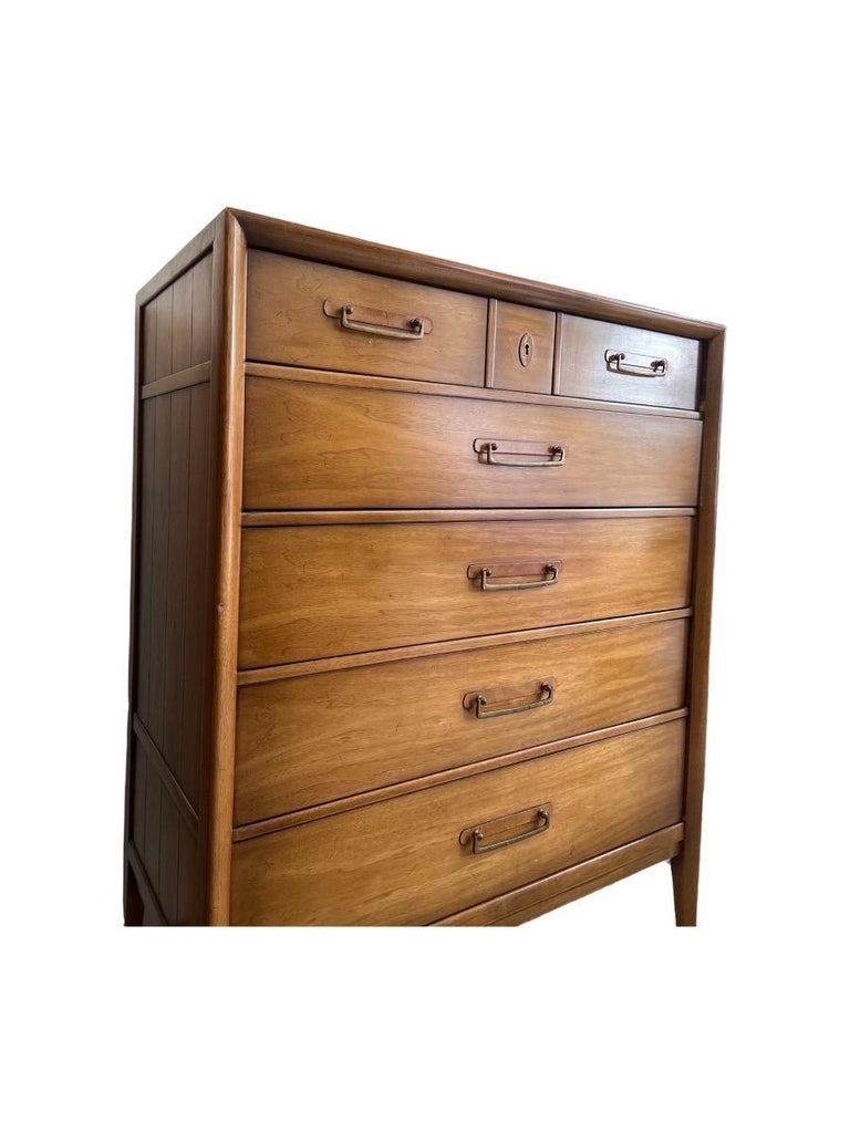 Vintage Drexel Solid Pecan Mid-Century Modern Dresser Designed by James ...