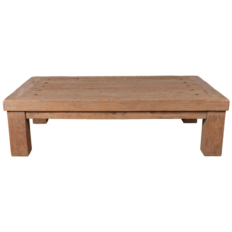 Vintage Driftwood Midcentury Coffee Table from Mexico with Round Metal ...