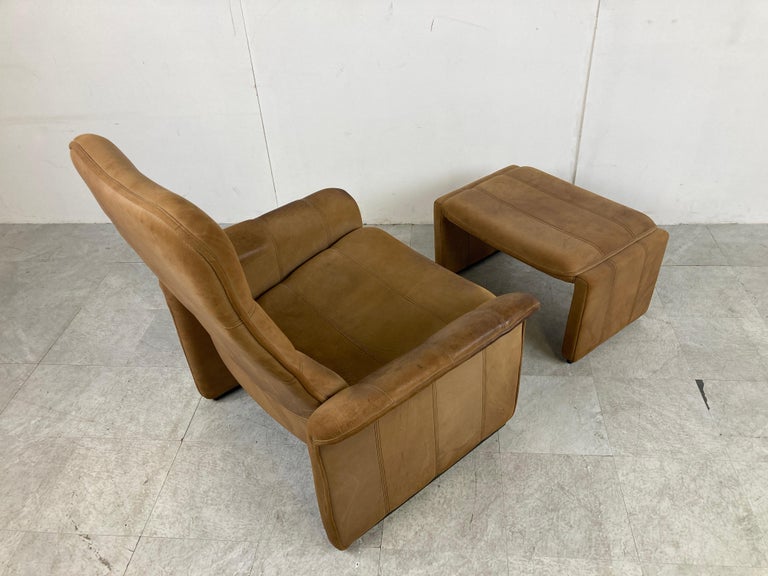 Vintage Ds 50 Leather Lounge Chair and Ottoman by De Sede, 1970s For ...