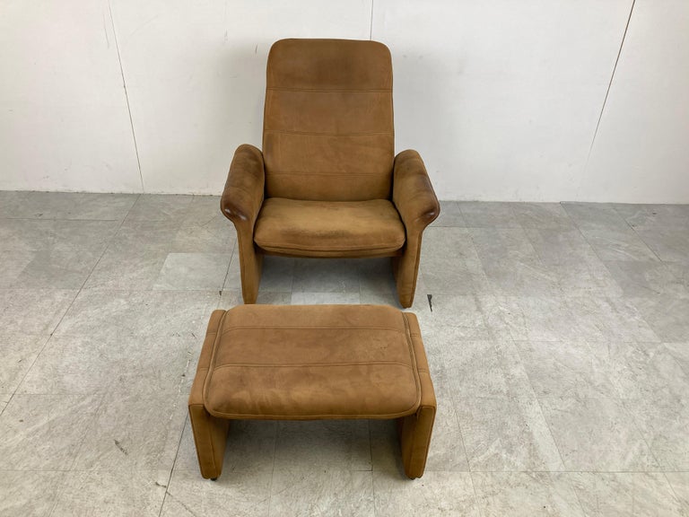 Vintage Ds 50 Leather Lounge Chair and Ottoman by De Sede, 1970s For ...