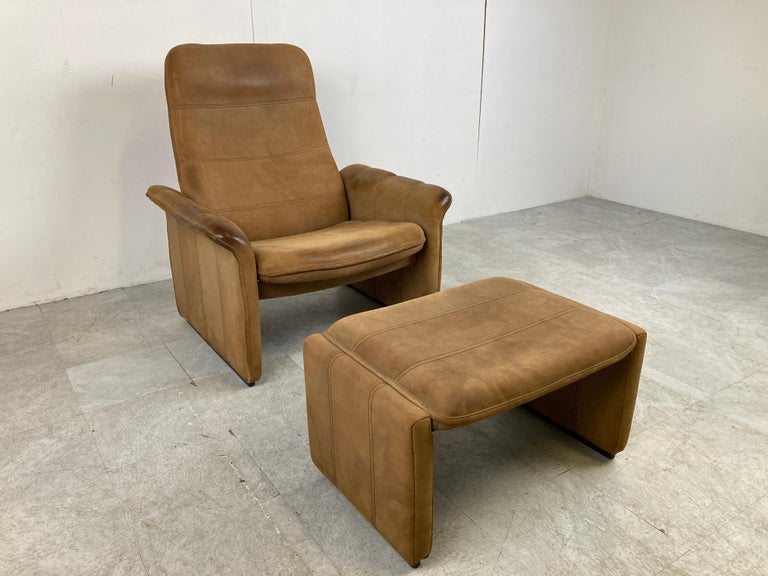 Vintage Ds 50 Leather Lounge Chair and Ottoman by De Sede, 1970s For ...