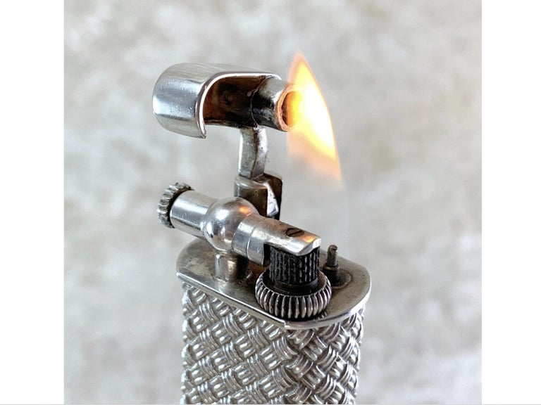 Vintage Dunhill circa 1960s Solid Silver Mesh Paris Lighter For Sale at ...