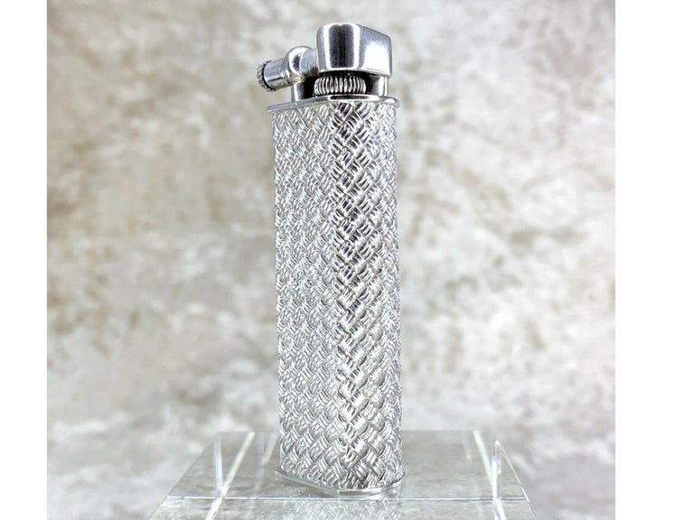 Vintage Dunhill circa 1960s Solid Silver Mesh Paris Lighter For Sale at ...