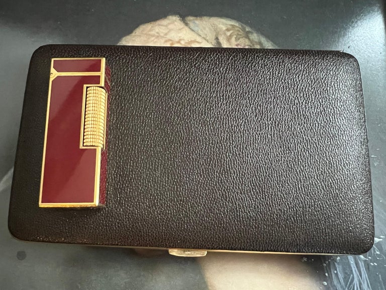 Vintage Dunhill Lighter and Cigarette Case Gift Set For Sale at 1stDibs