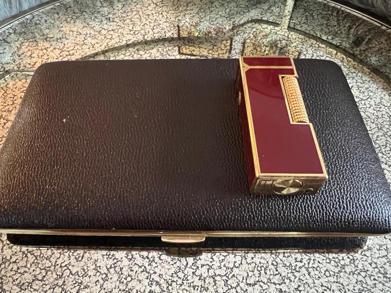 Vintage Dunhill Lighter and Cigarette Case Gift Set For Sale at 1stDibs