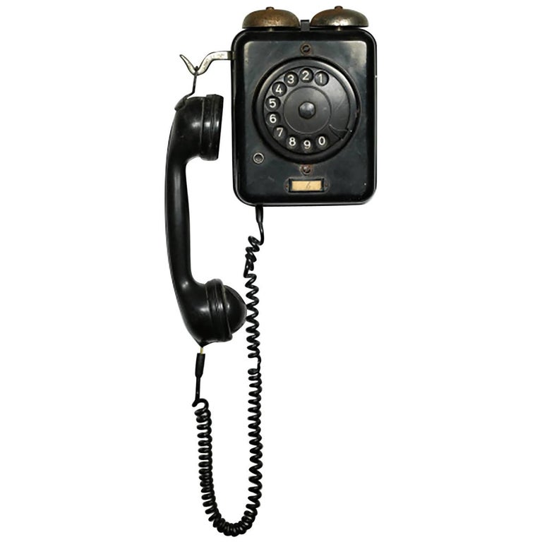 Vintage Dutch Bakelite and Metal Rotary Dial Telephone, circa 1950s at ...