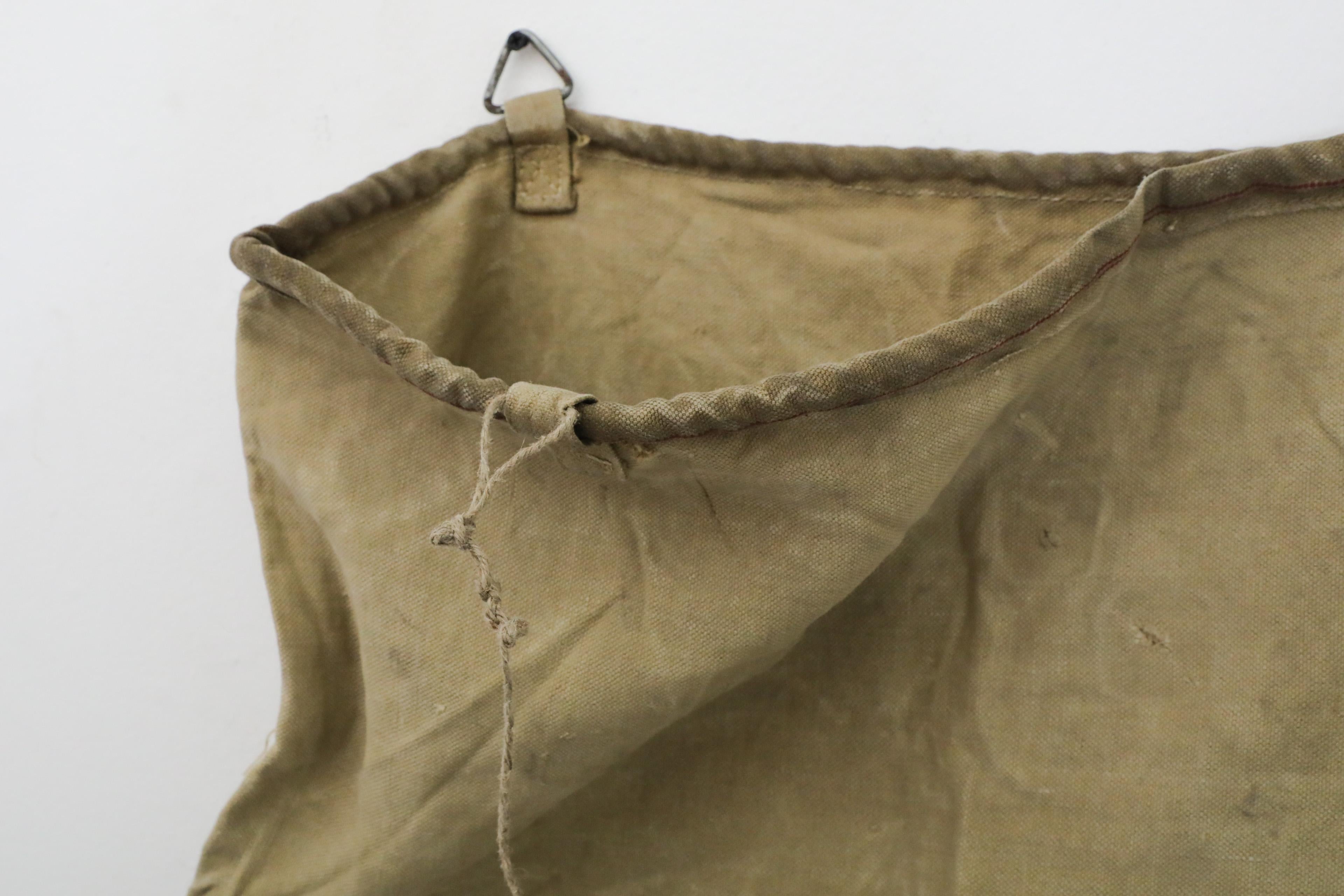 Vintage Dutch Canvas Postal Bag with Steel Loops and Red, White, Blue ...