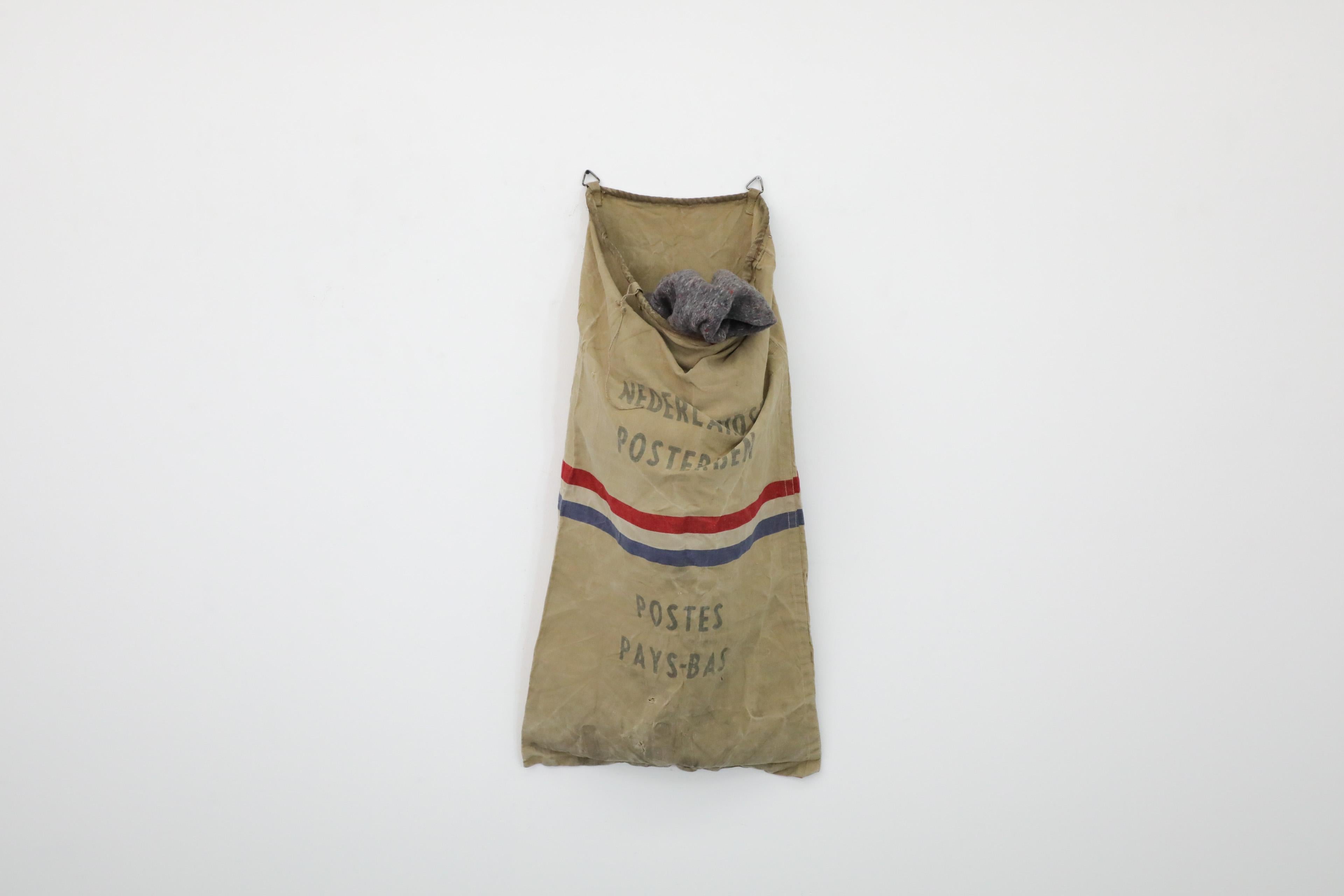 Vintage Dutch Canvas Postal Bag with Steel Loops and Red, White, Blue ...